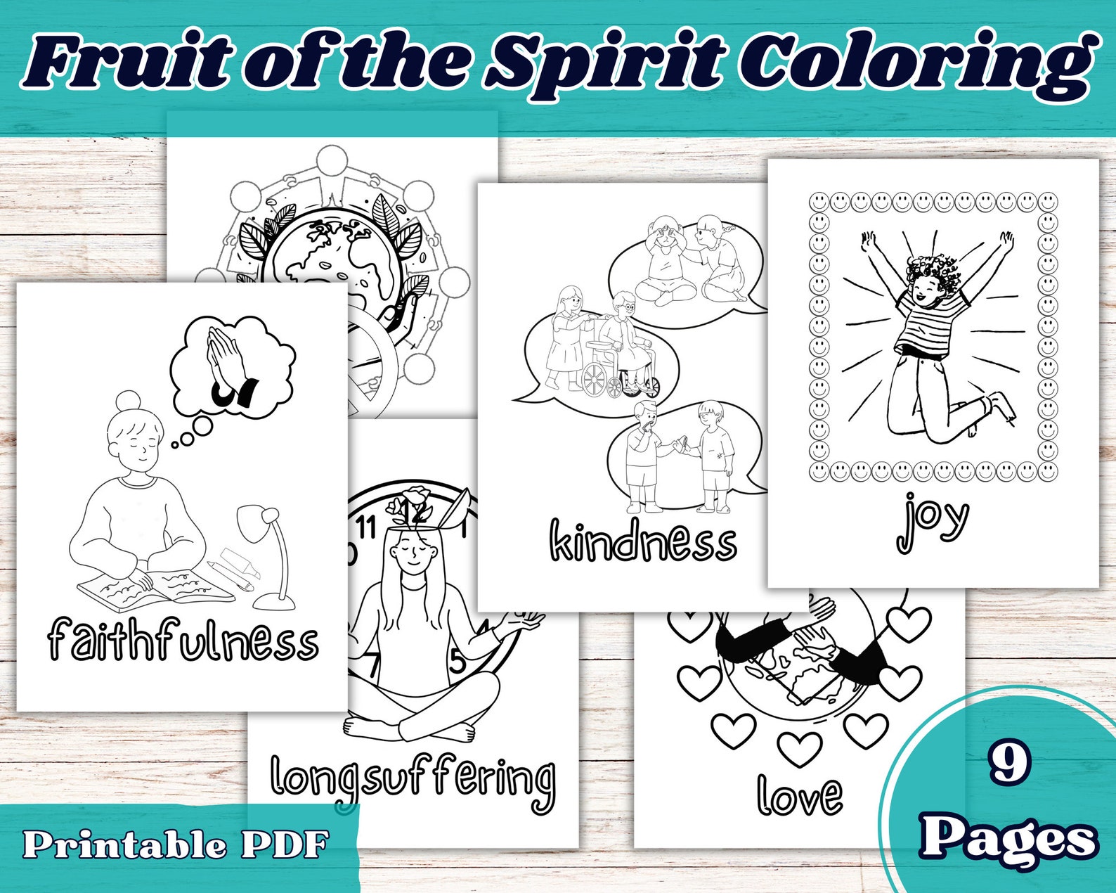 Fruit of the Spirit, Bible Coloring Pages, Bible Coloring Kids, Bible ...