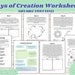 Days of Creation, Bible Activity Pages, Kids Bible Lessons, Kids Bible ...