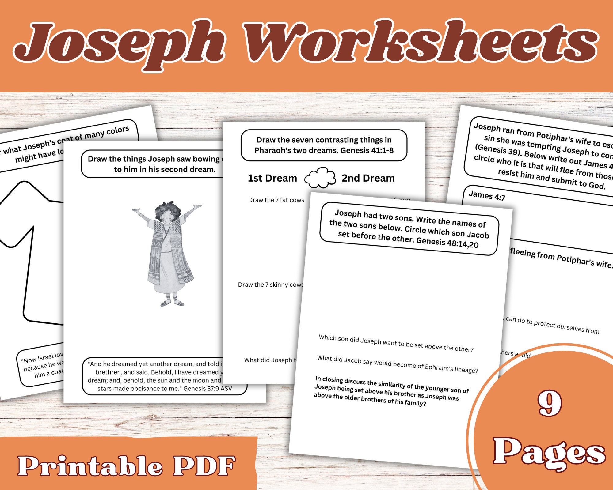 Story of Joseph, Bible Activity Pages, Bible Worksheets, Kids Bible ...