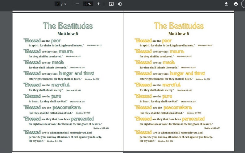 The Beatitudes, Beatitudes Poster, Beatitudes Printable, Matthew 5 ...