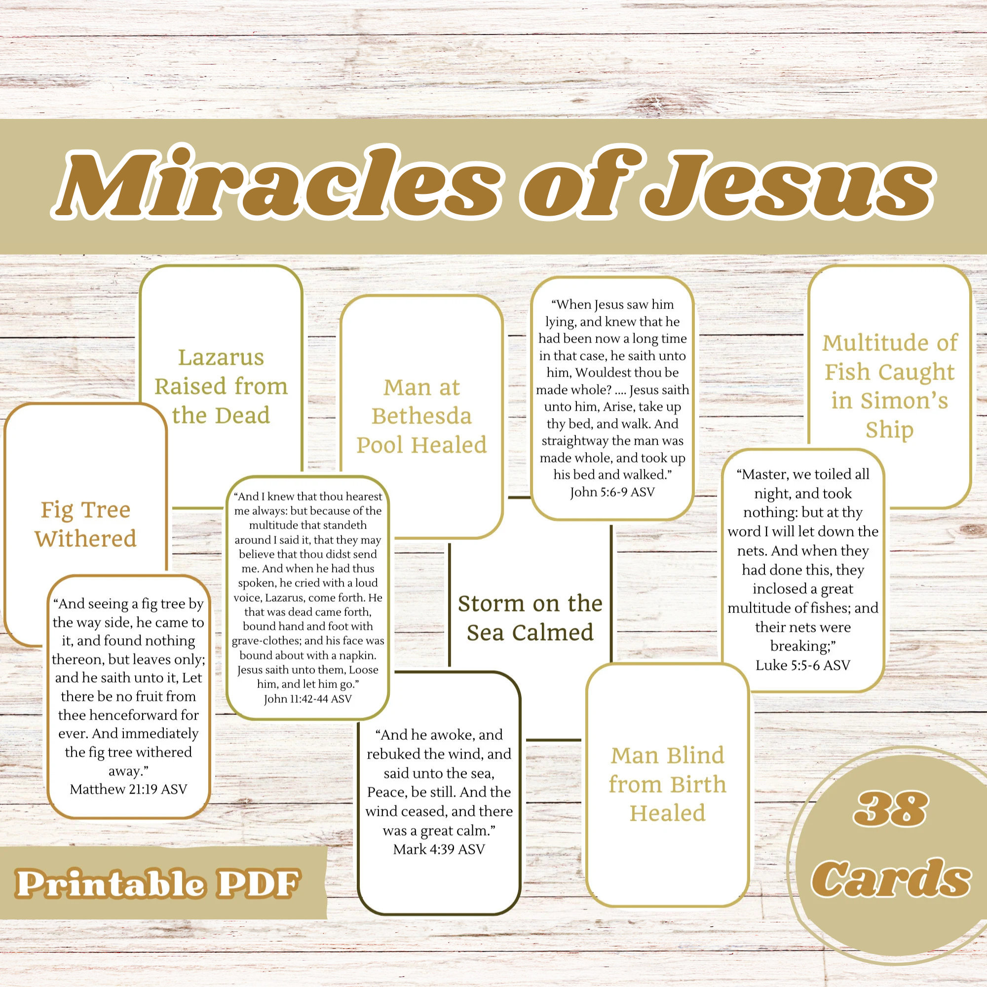 Miracles of Jesus, Jesus Miracles, Bible Flashcards, Kids Bible Cards ...