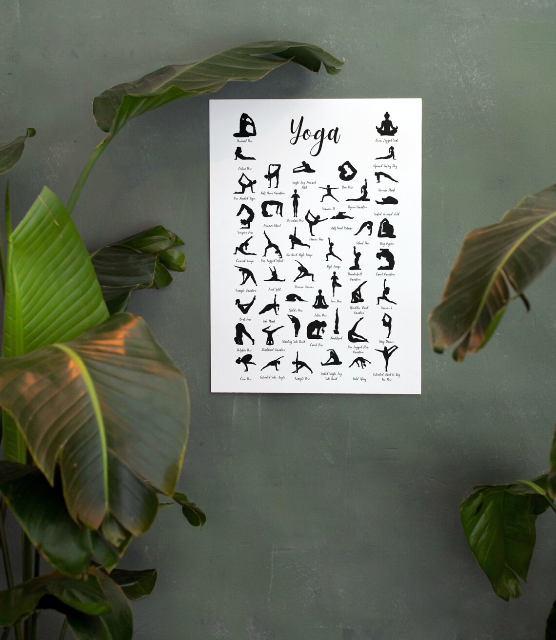 Yoga Poses Poster, Yoga Poses Printable, Yoga Printable, Yoga Art ...