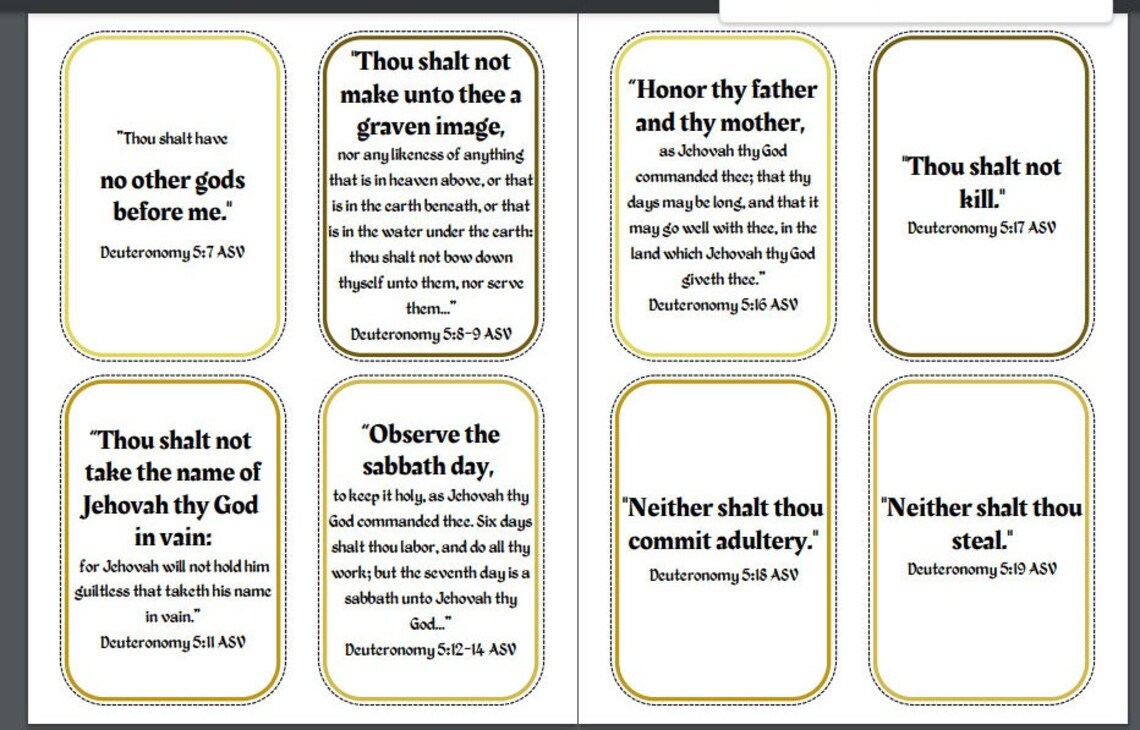 10 Commandments, Kids Bible Printable, Sunday School, Bible Learning ...