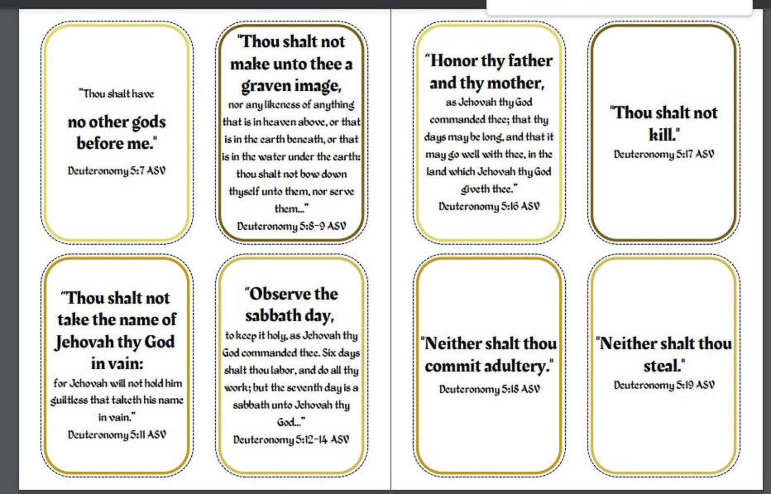 10 Commandments, Kids Bible Printable, Sunday School, Bible Learning ...