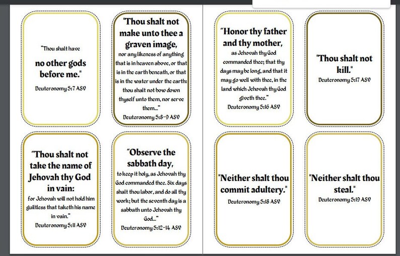10 Commandments, Kids Bible Printable, Sunday School, Bible Learning ...