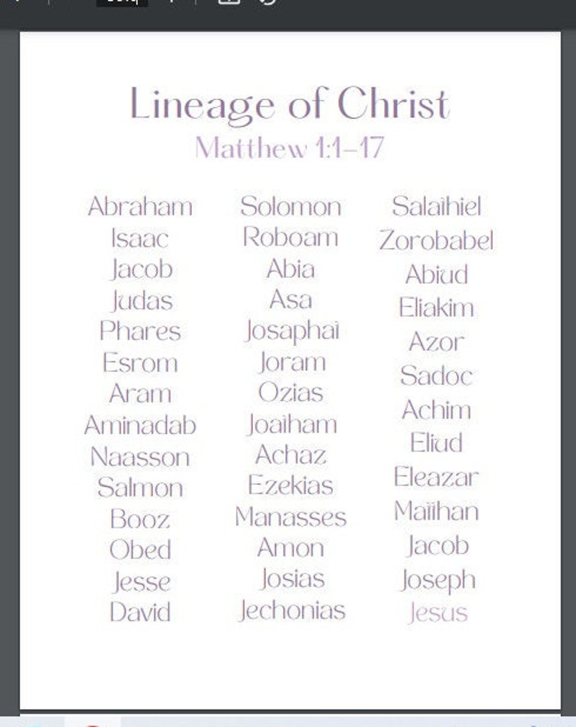 Jesus Family, Genealogy of Jesus, Jesus Printable, Jesus Family Tree ...