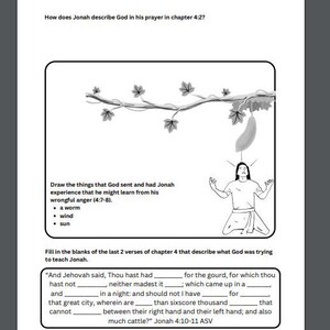 Jonah, Jonah and Big Fish, Kids Bible Printable, Kids Bible Lessons ...