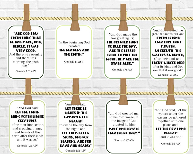 Genesis, Creation Bible Story, Kids Bible Cards, Bible Flash Cards ...