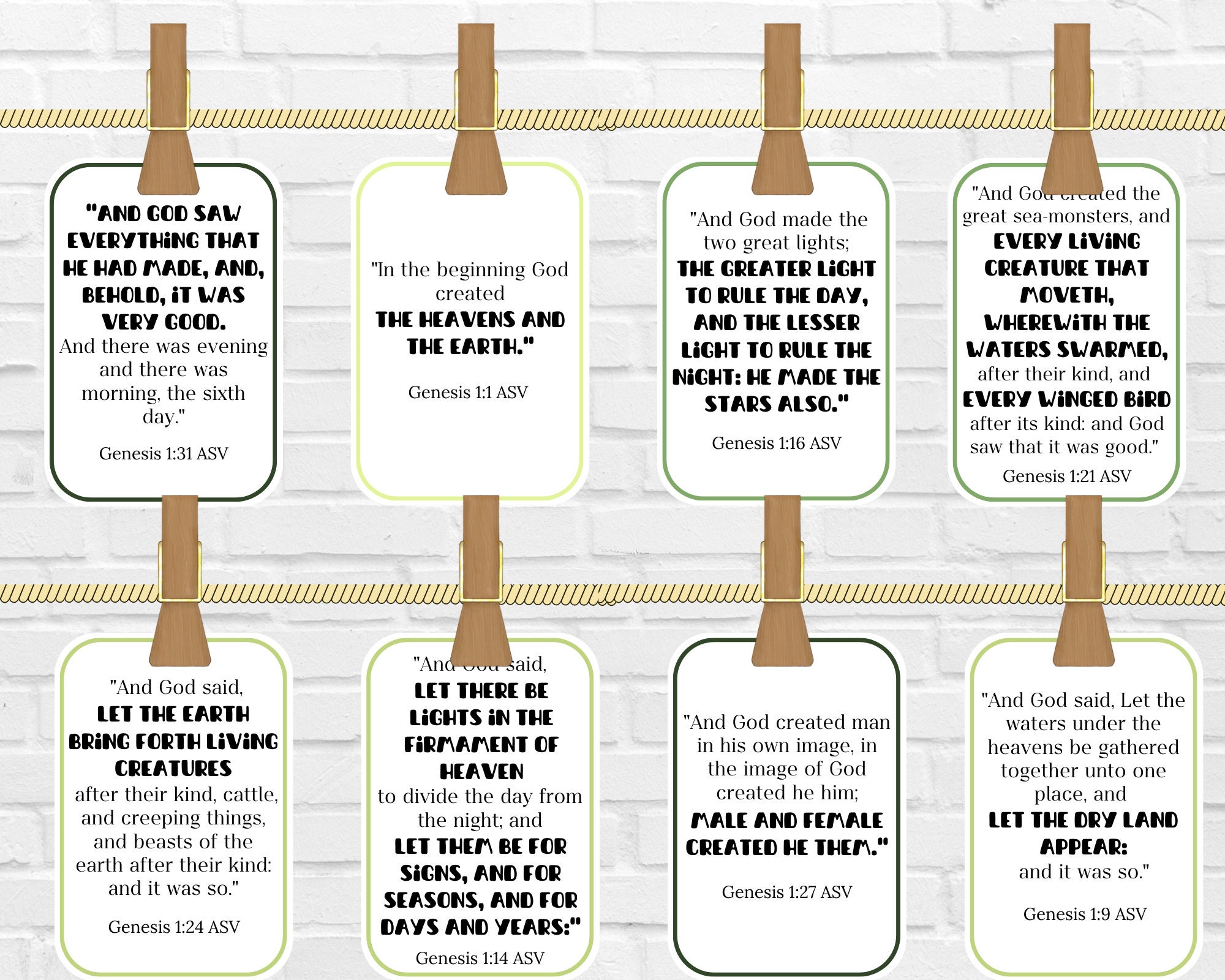 Genesis, Creation Bible Story, Kids Bible Cards, Bible Flash Cards ...