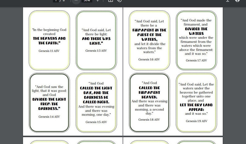 Genesis, Creation Bible Story, Kids Bible Cards, Bible Flash Cards ...