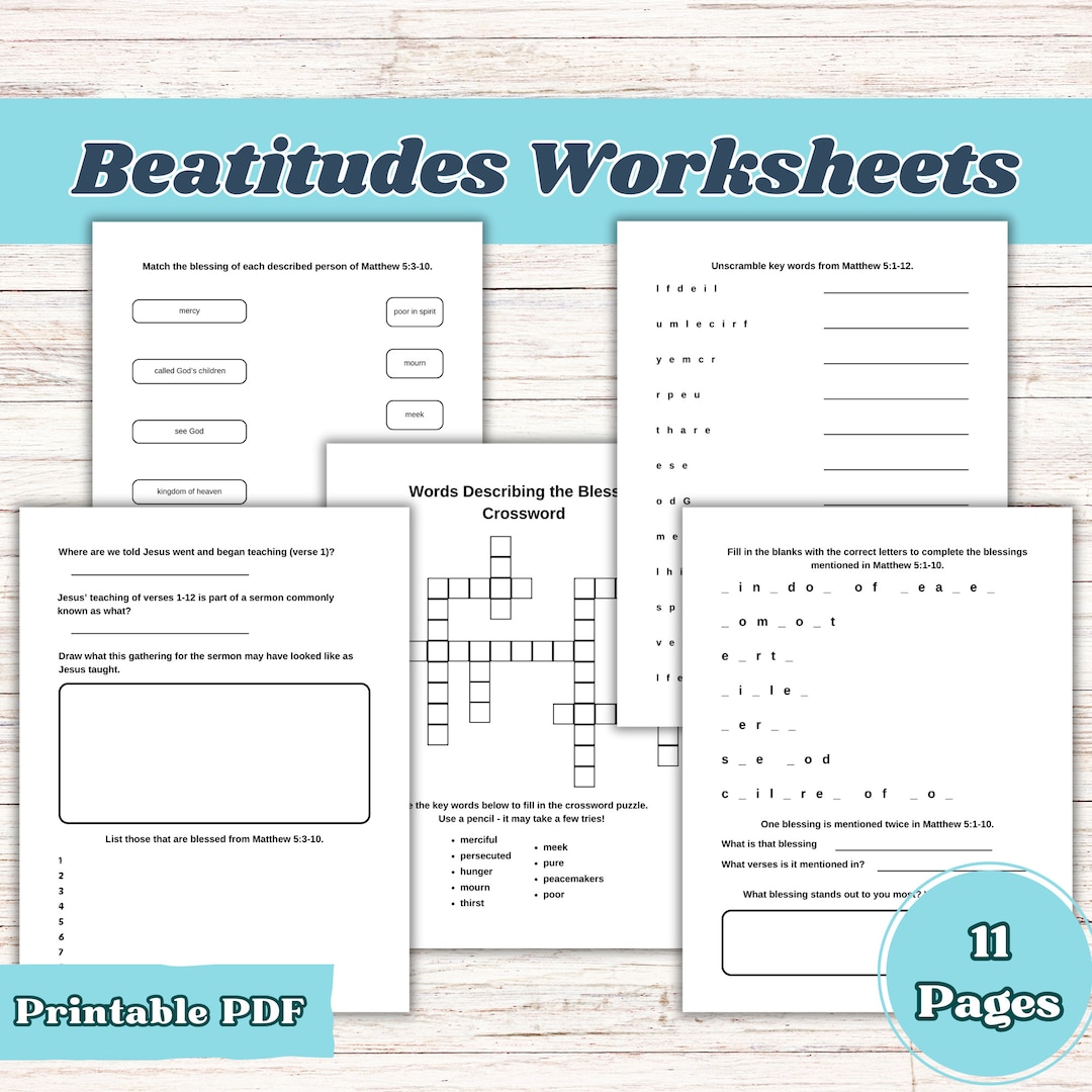 The Beatitudes, Beatitudes, Beatitudes Printable, Matthew 5, Bible ...