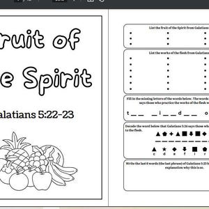 Fruit of the Spirit, Galatians, Kids Bible Printable, Kids Bible Study ...