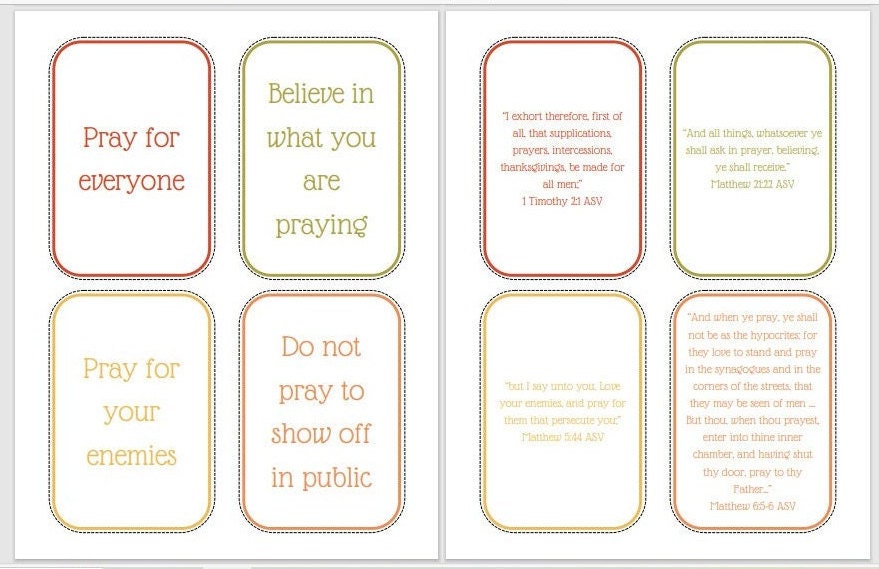 How to Pray, Kids Prayer Cards, Childrens Prayer, Bible Flashcards ...