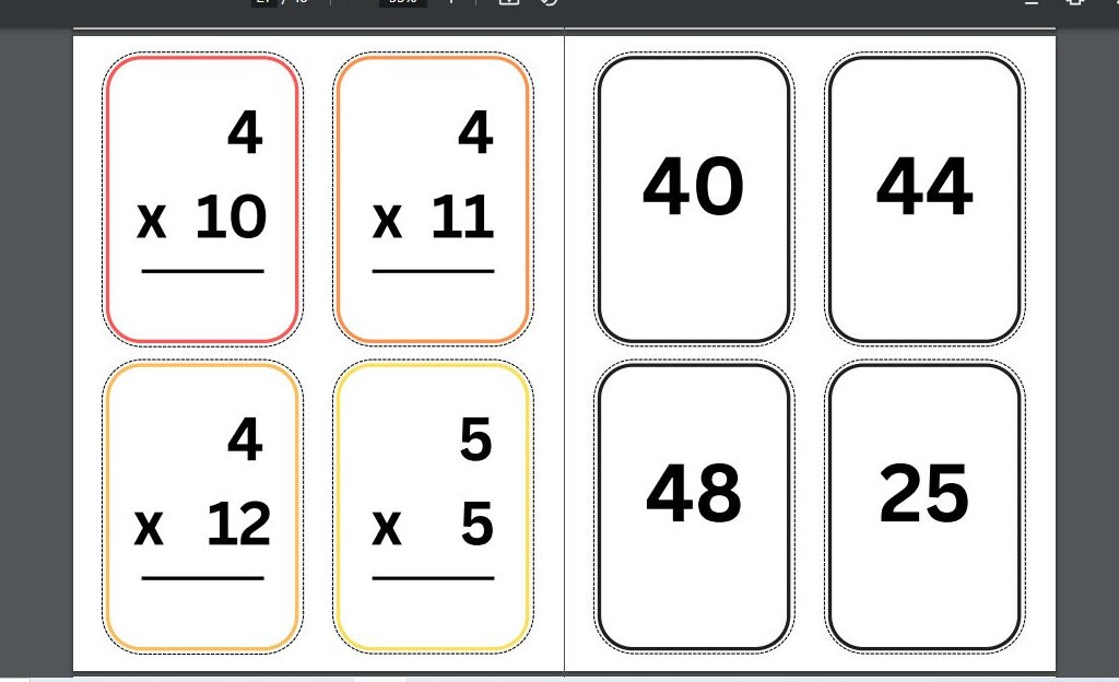 Multiplication Cards, Math Printables, Math Flashcards, Kids Math ...
