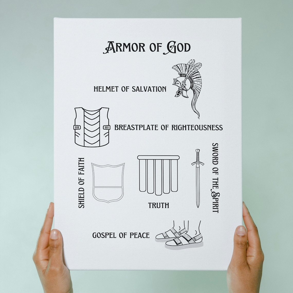 Armor of God Poster, God’s Armor, Ephesians 6, Armor of God, Armor of ...