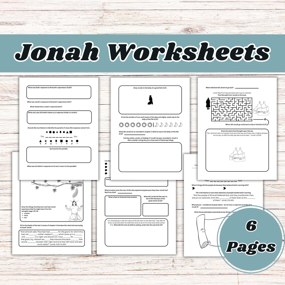 Jonah, Jonah and Big Fish, Kids Bible Printable, Kids Bible Lessons ...