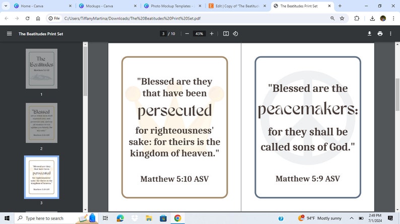 The Beatitudes, Beatitudes, Beatitudes Printable, Matthew 5, Beatitudes ...