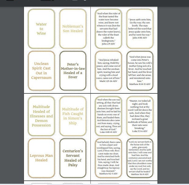 Miracles of Jesus, Jesus Miracles, Bible Flashcards, Kids Bible Cards ...