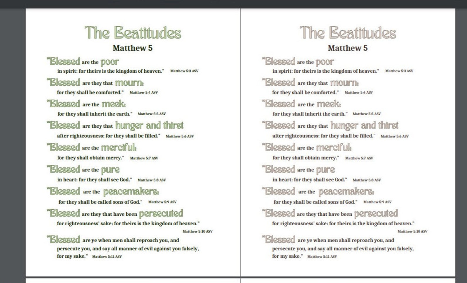 The Beatitudes, Beatitudes Poster, Beatitudes Printable, Matthew 5 ...