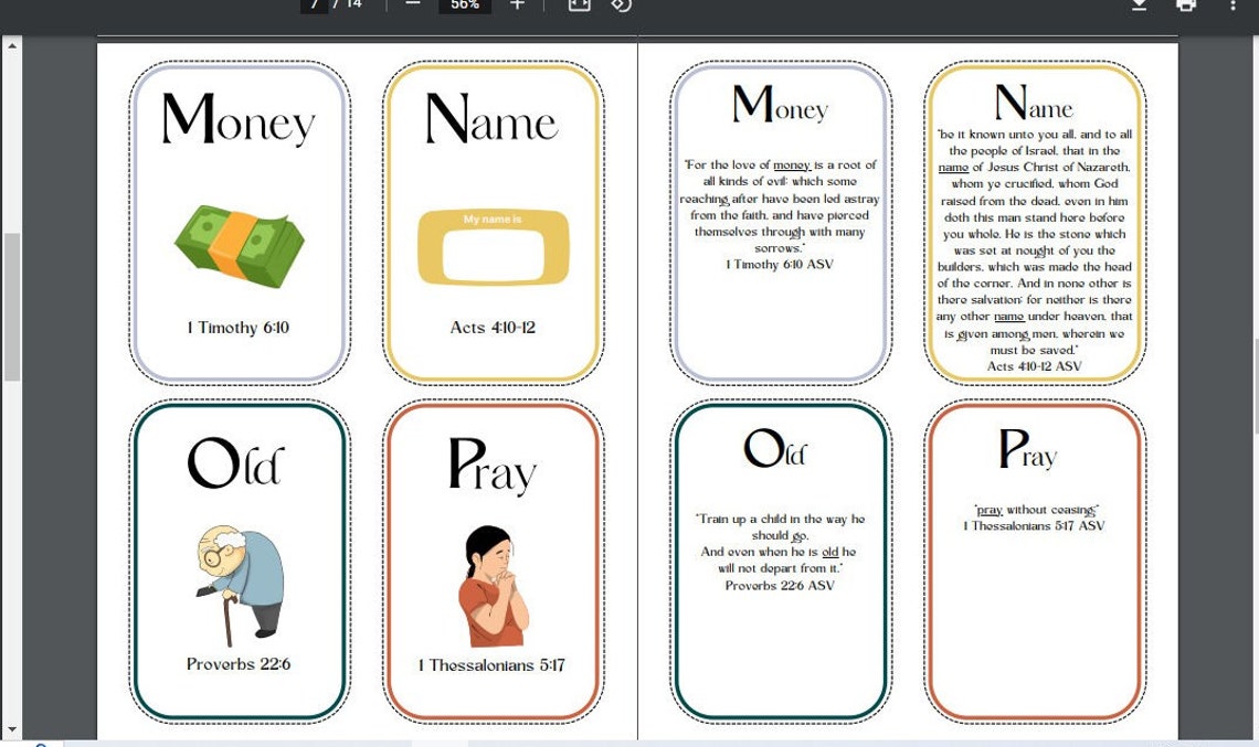 Bible Alphabet, Kids Bible Cards, Alphabet Flashcards, ABC Bible Verses ...