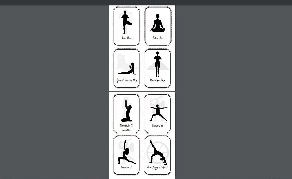 Yoga Poses, Yoga Printable, Yoga Flashcards, Yoga Cards, Yoga Asanas ...
