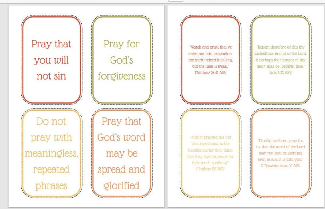 How to Pray, Kids Prayer Cards, Childrens Prayer, Bible Flashcards ...