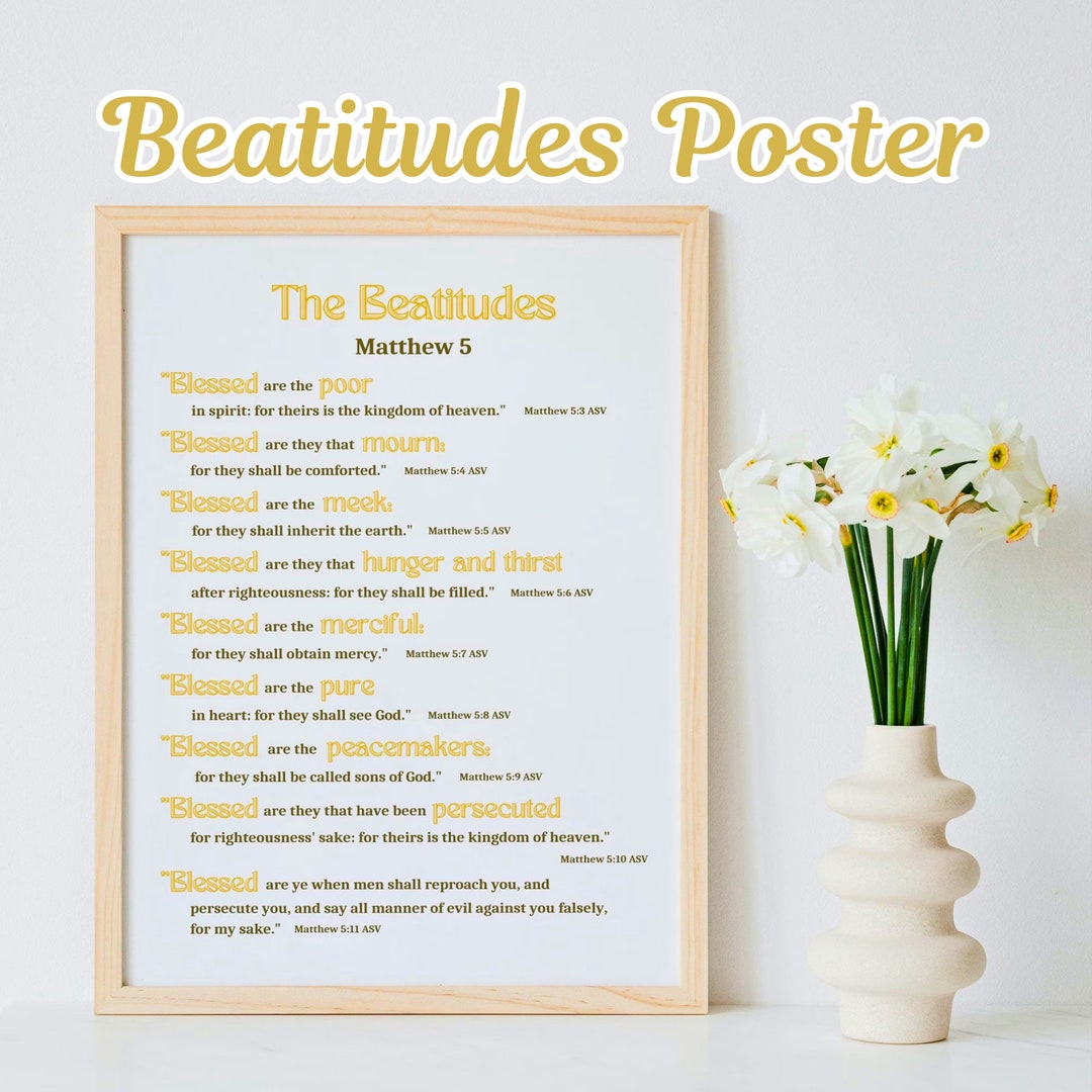 The Beatitudes, Beatitudes Poster, Beatitudes Printable, Matthew 5 ...