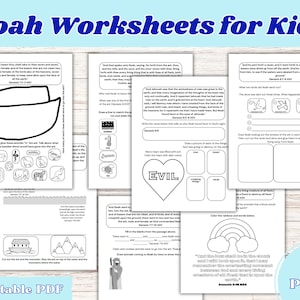 Noah and the Ark, Bible Worksheets, Noah Printable, Kids Bible Study ...