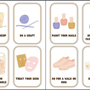 Self Care Cards, Selfcare Cards, Self Care Flashcards, Self Care Ideas ...