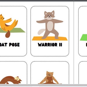 Kids Animal Yoga Poses Cards, Yoga for Kids, Kids Mindfulness, Calming ...