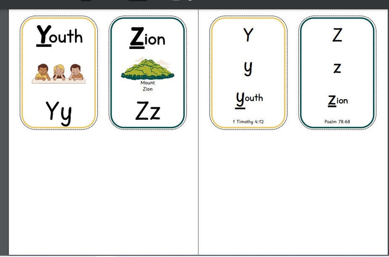 Bible Alphabet, Kids Bible Cards, Alphabet Flashcards, ABC Bible Verses ...