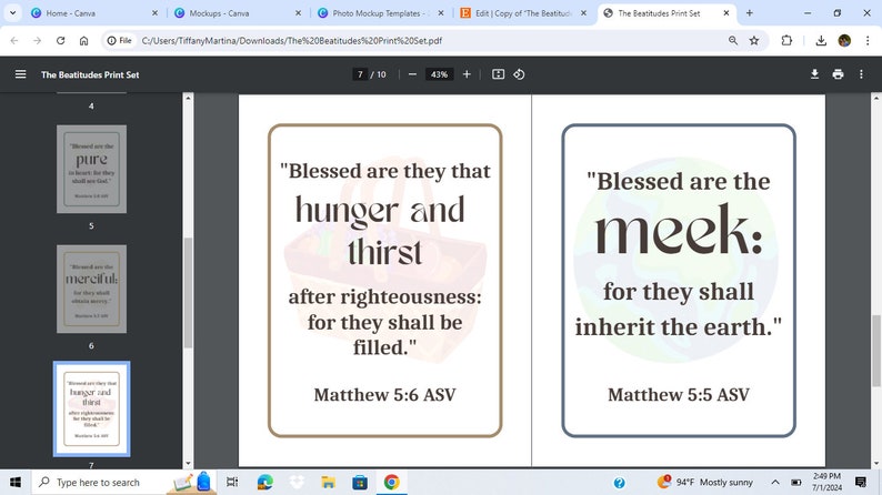The Beatitudes, Beatitudes, Beatitudes Printable, Matthew 5, Beatitudes ...