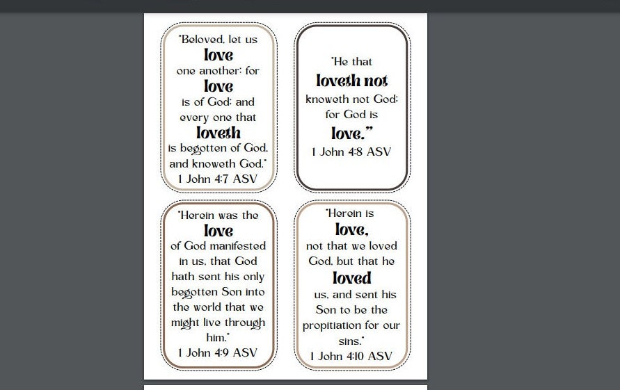 1 John, Bible Flash Cards, Bible Verse Cards, Kids Bible Printable ...