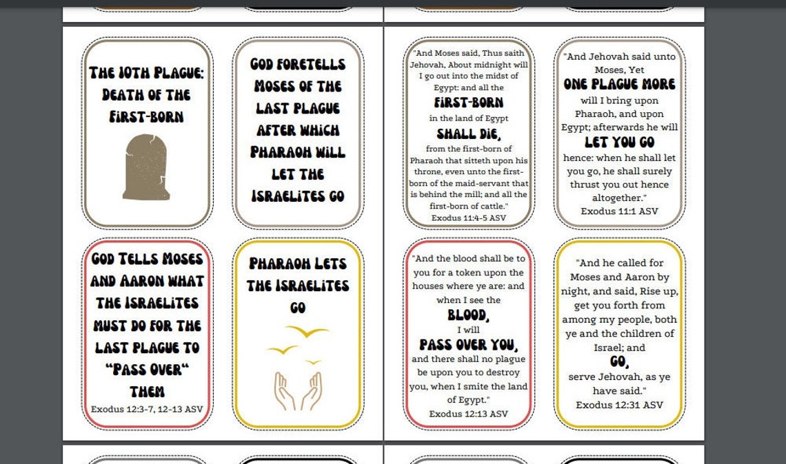10 Plagues, Ten Plagues Bible, Ten Plagues of Egypt, Bible Flash Cards ...