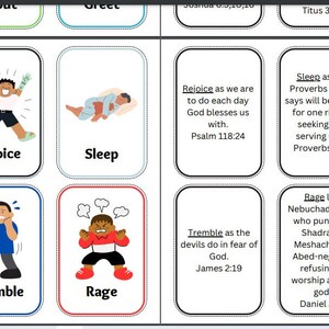 Bible Flashcards, Movement Cards, Kids Bible Activity, Bible Cards for ...