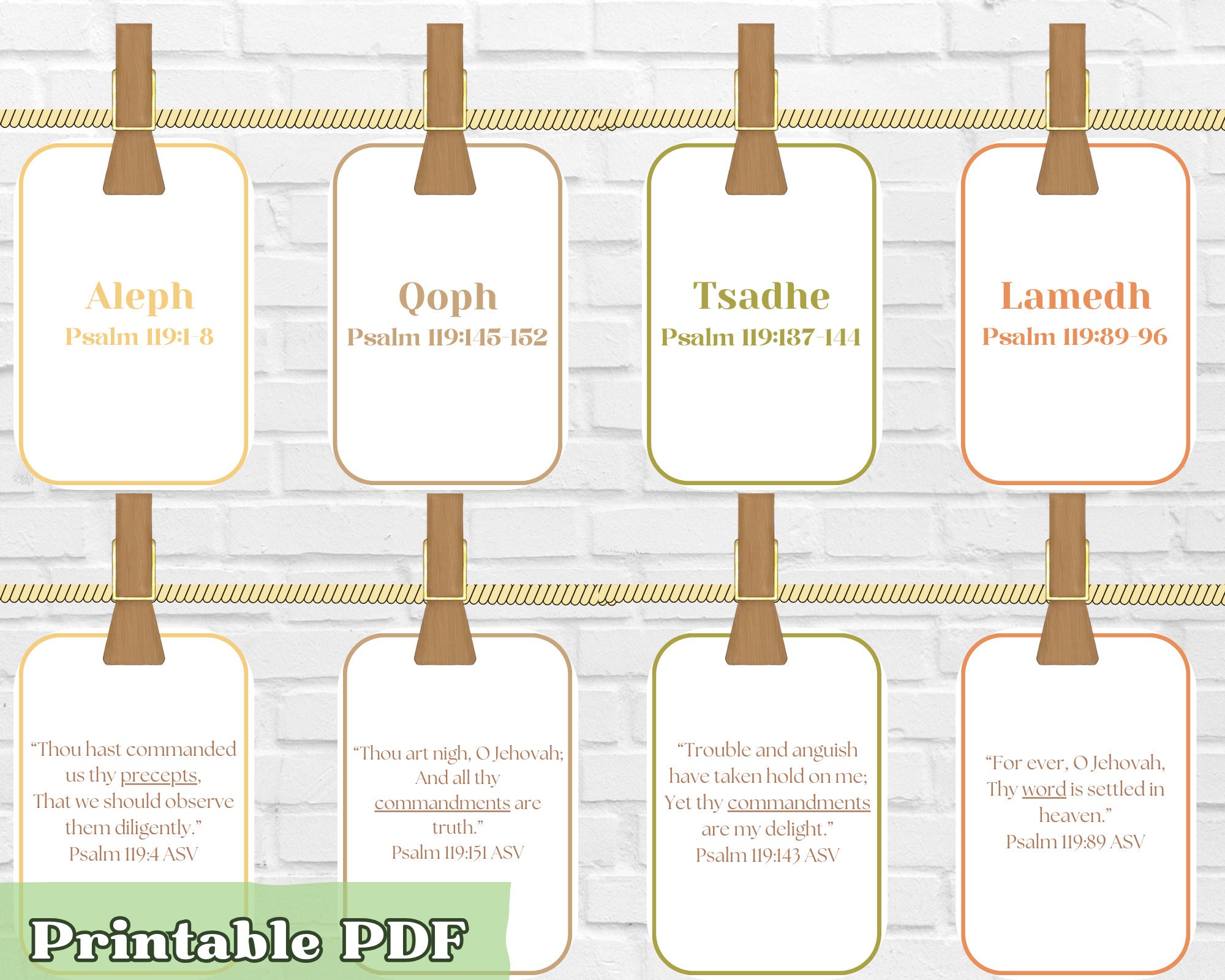 Psalm 119, Psalms, Psalms 119, Bible Flashcards, Kids Bible Cards ...