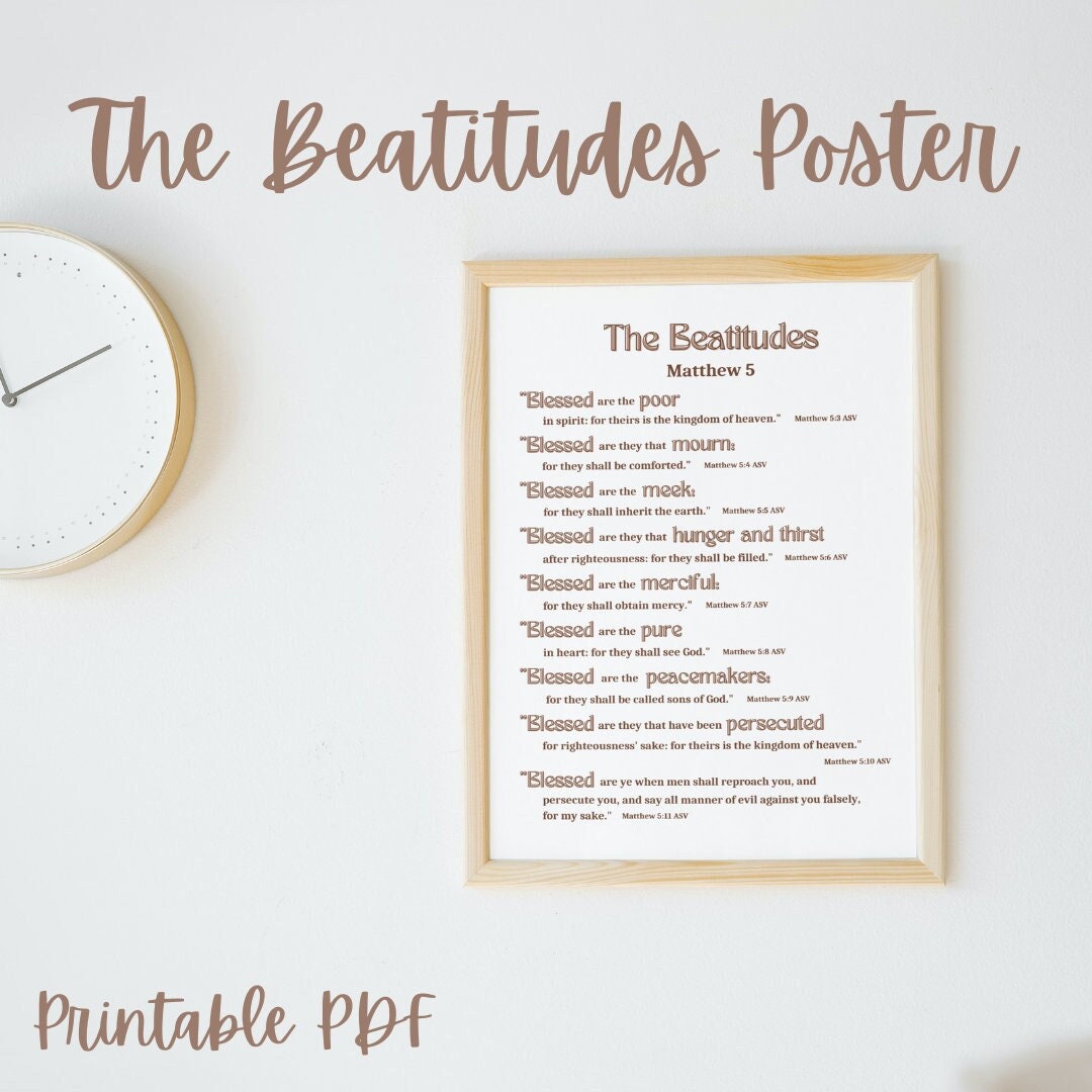 The Beatitudes, Beatitudes Poster, Beatitudes Printable, Matthew 5 ...