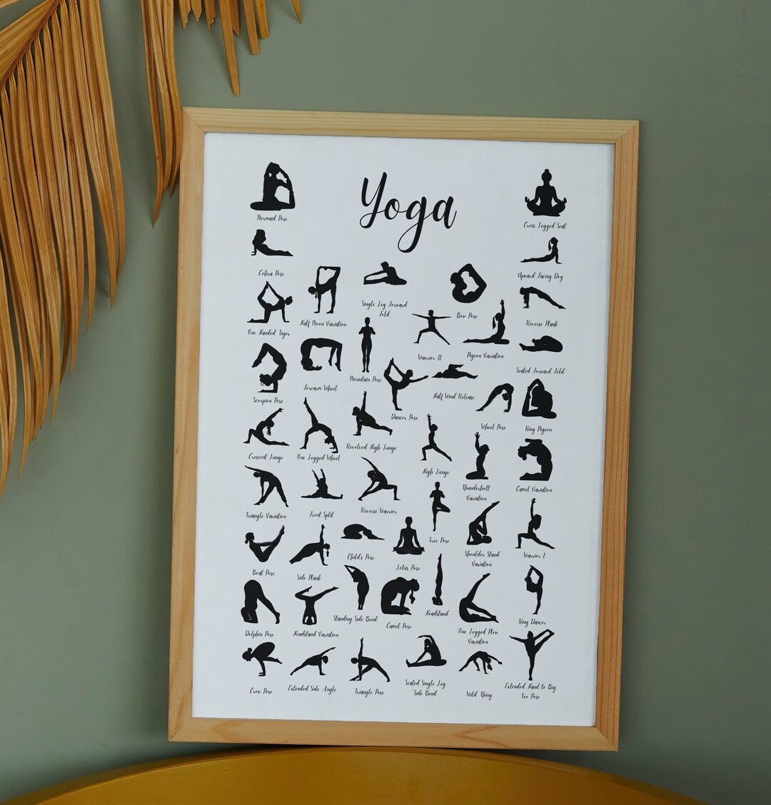 Yoga Poses Poster, Yoga Poses Printable, Yoga Printable, Yoga Art ...