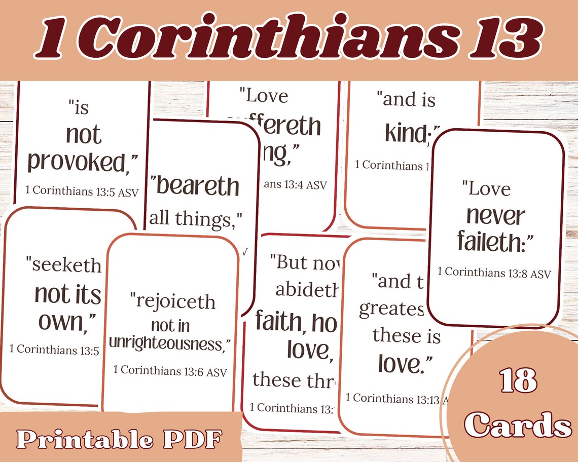 1 Corinthians 13, Bible Flashcards, Corinthians, Corinthians 13, Bible ...