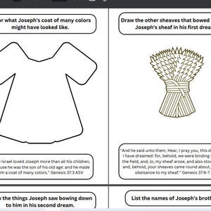 Story of Joseph, Bible Activity Pages, Bible Worksheets, Kids Bible ...