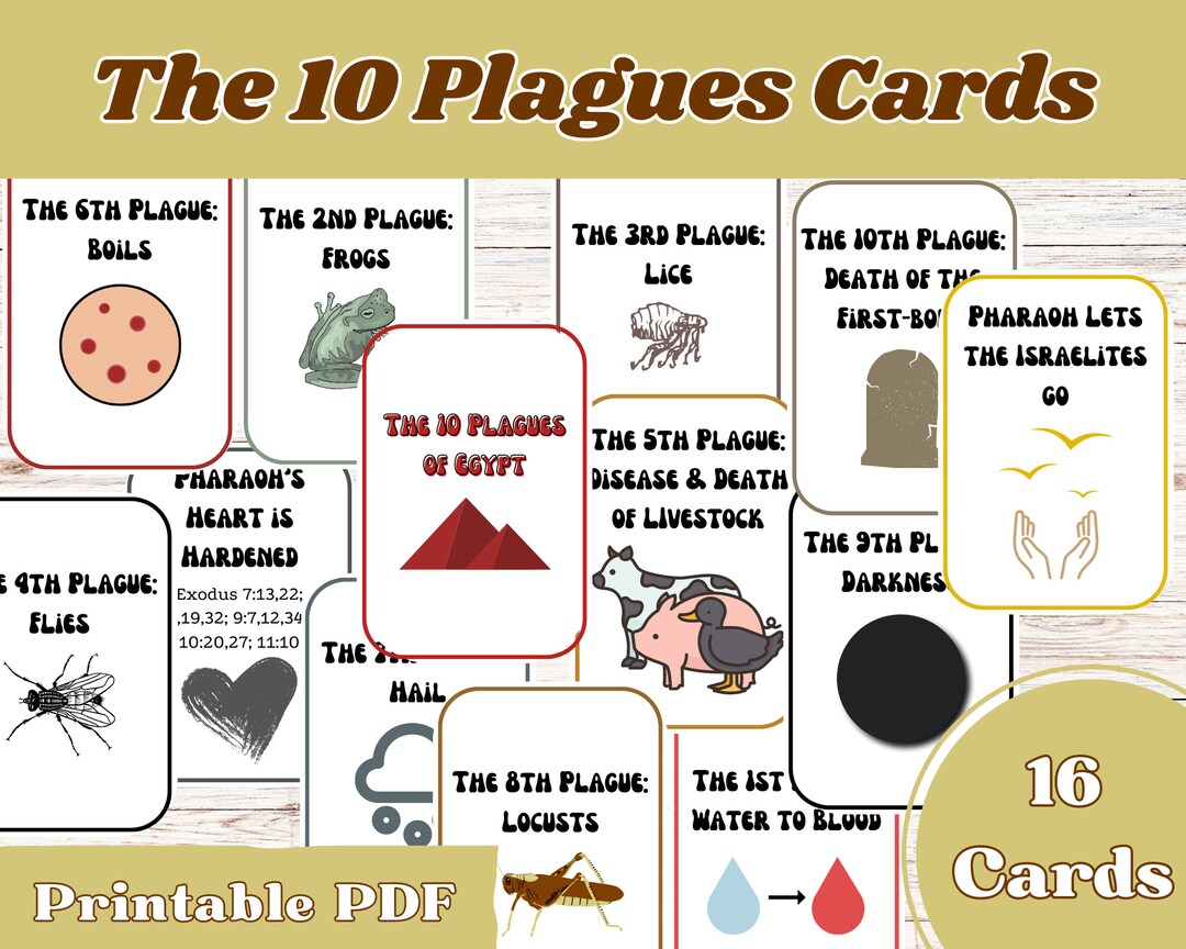 10 Plagues, Ten Plagues Bible, Ten Plagues of Egypt, Bible Flash Cards ...