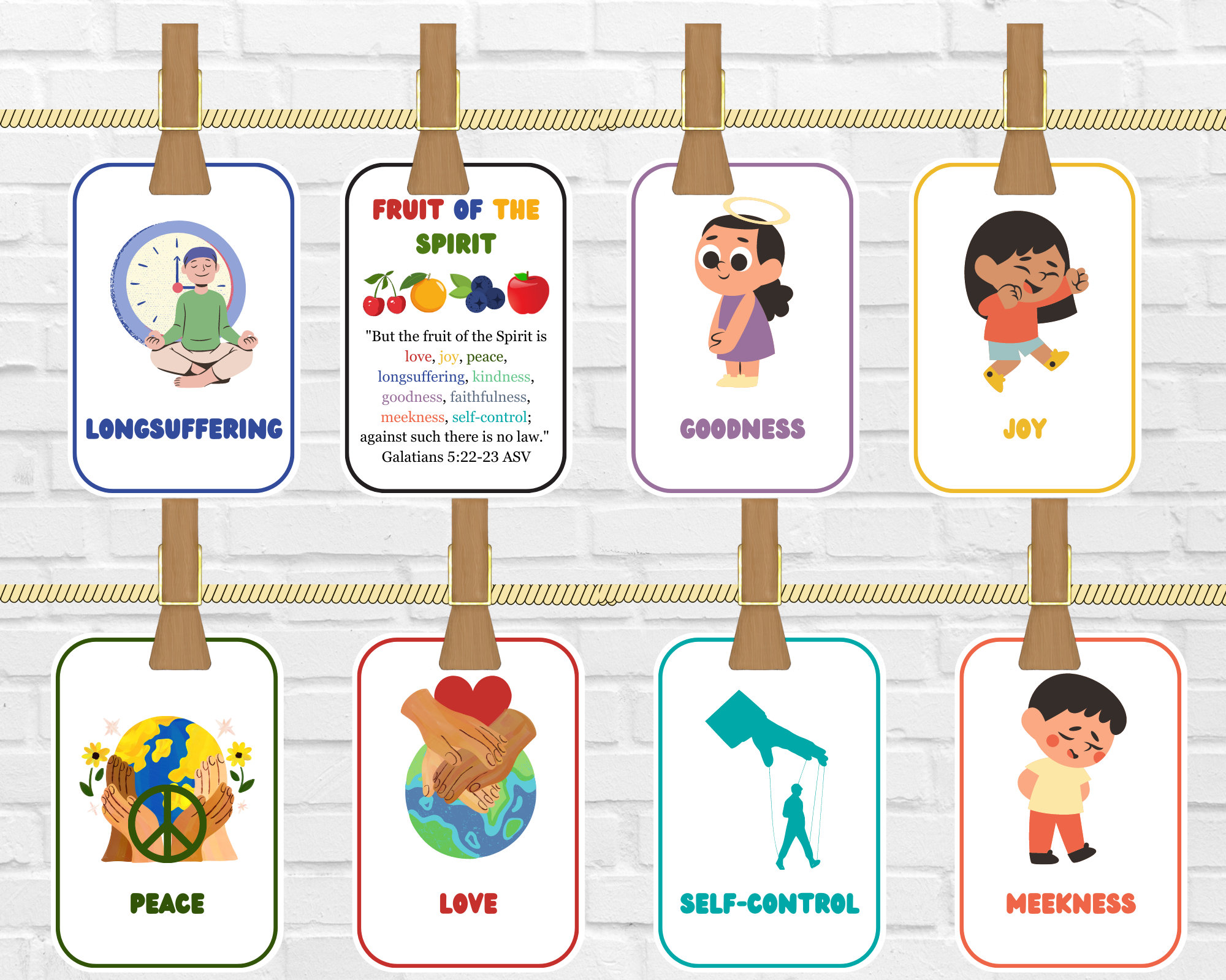 Fruit of the Spirit, Fruits of the Spirit, Kids Bible Cards, Bible ...