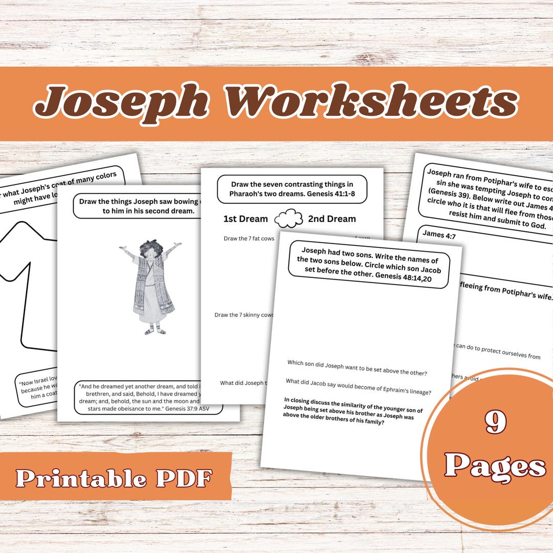 Story of Joseph, Bible Activity Pages, Bible Worksheets, Kids Bible ...