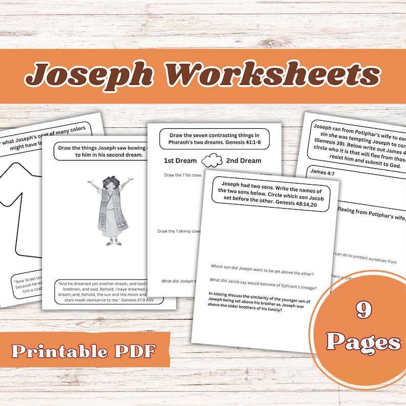 Story of Joseph, Bible Activity Pages, Bible Worksheets, Kids Bible ...