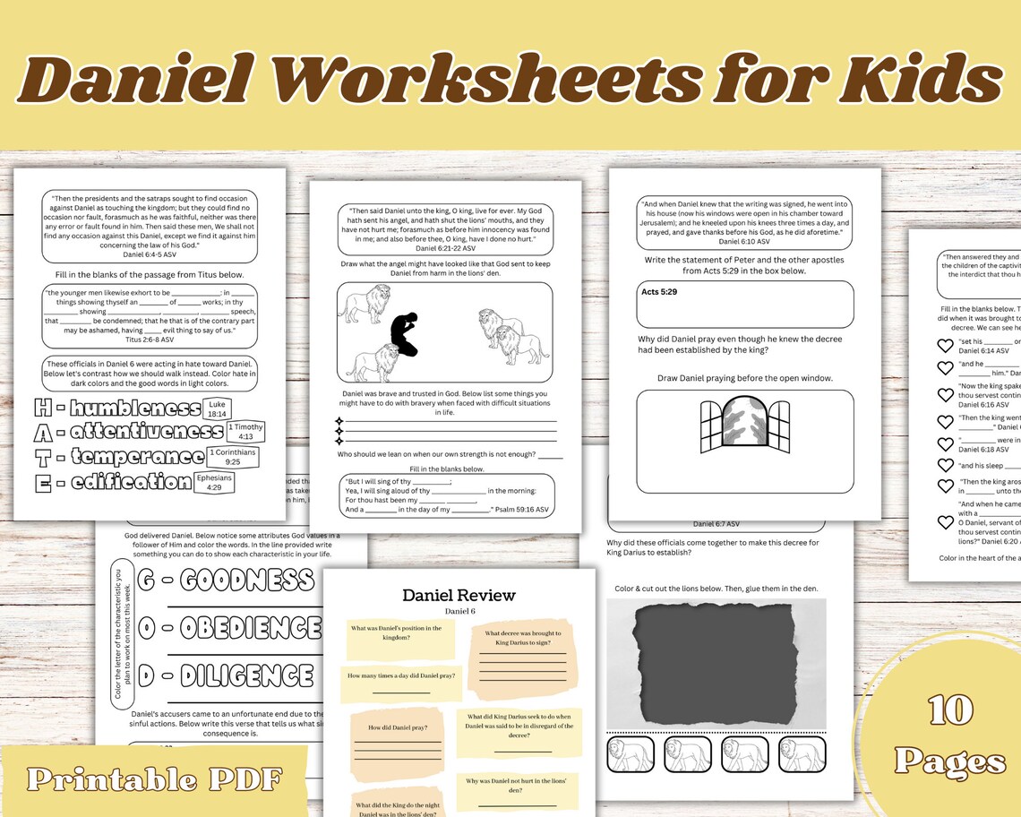 Daniel Bible, Bible Worksheets, Kids Bible Printable, Kids Bible Study ...