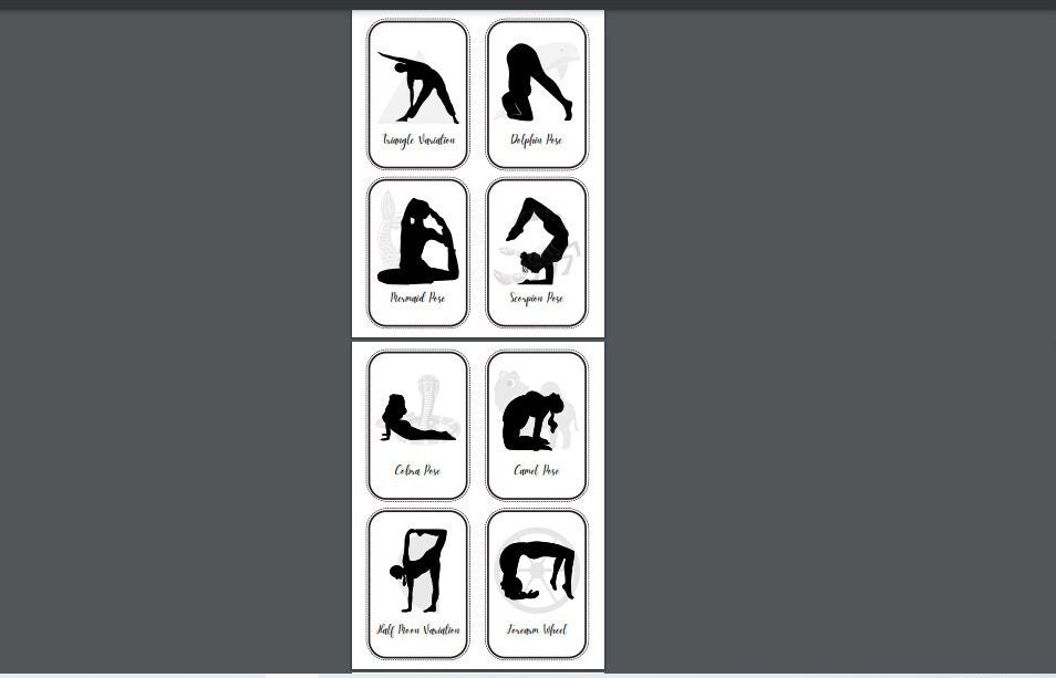 Yoga Poses, Yoga Printable, Yoga Flashcards, Yoga Cards, Yoga Asanas ...