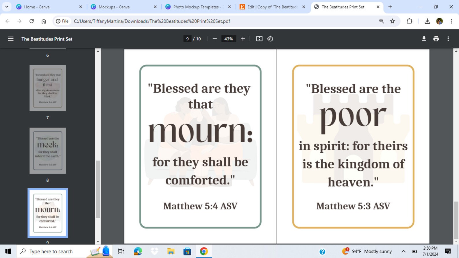 The Beatitudes, Beatitudes, Beatitudes Printable, Matthew 5, Beatitudes ...
