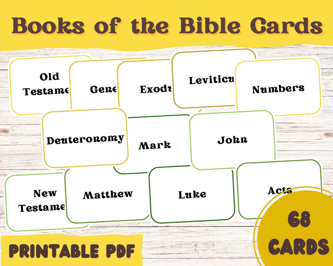 Books of the Bible Flashcards, Books of Bible Cards for Kids, Kids ...