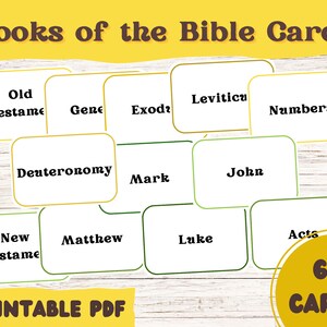 Books of the Bible Flashcards, Books of Bible Cards for Kids, Kids ...