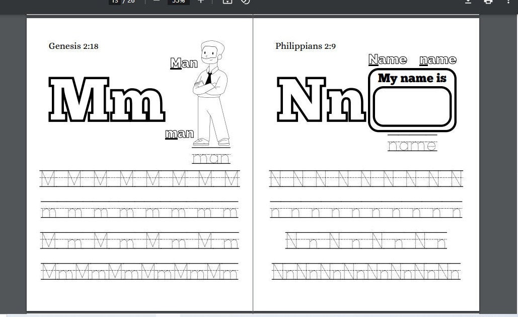 Bible Alphabet, Alphabet Tracing, ABC Tracing, Alphabet Trace, ABC ...